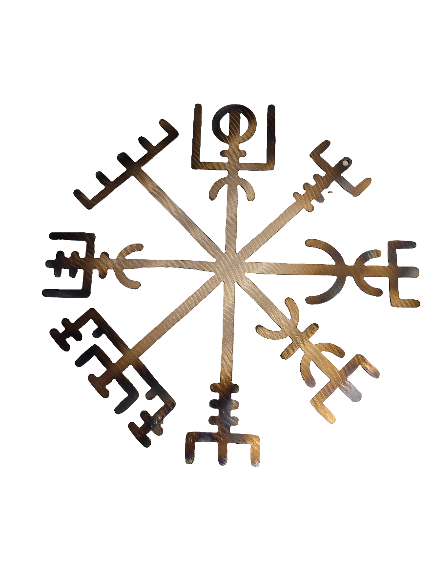 Large Metal Norse compass wall art – Colorado Fire Pits