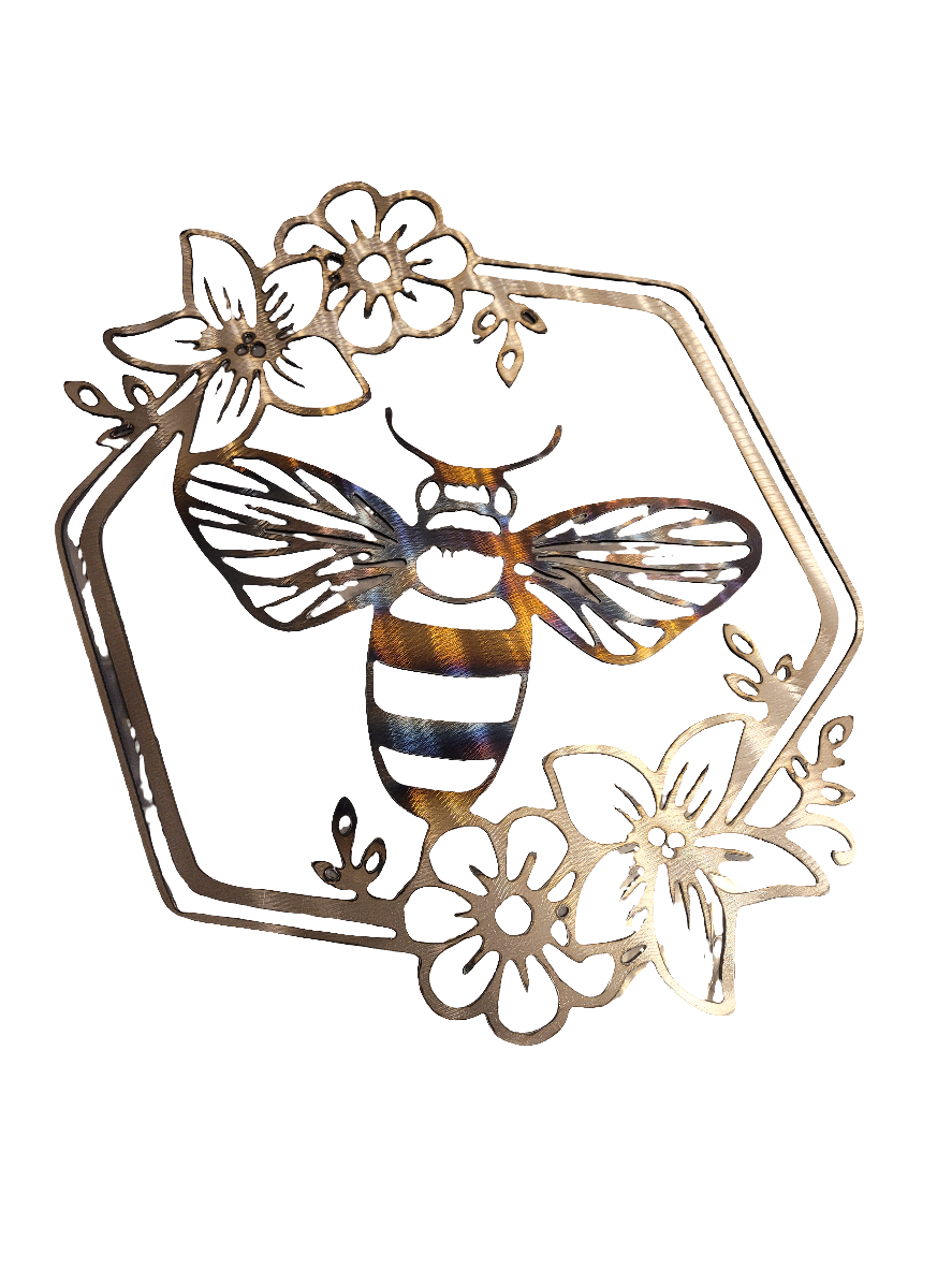 Honey Bee and comb wall art – Colorado Fire Pits